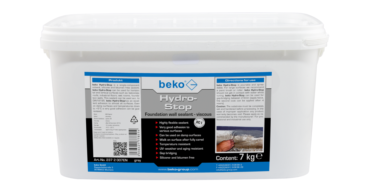 Hydro-Stop Foundation wall sealant viscous